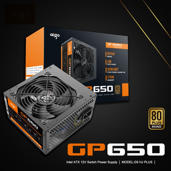 Aigo GP650 Active Power Supply 80Plus PSU APFC Silent Fan ATX 24Pin 12V ...