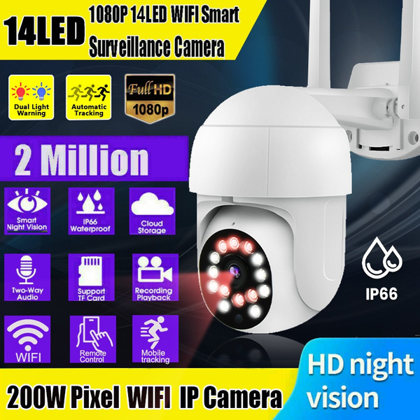 New IP Camera 14 LED 5x Zoom HD 1080P Outdoor Camera 2MP Wireless Speed ...