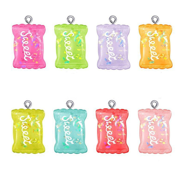 20PCS Resin Sweet Candy Charms Random Mixed Colors Artificial Food ...