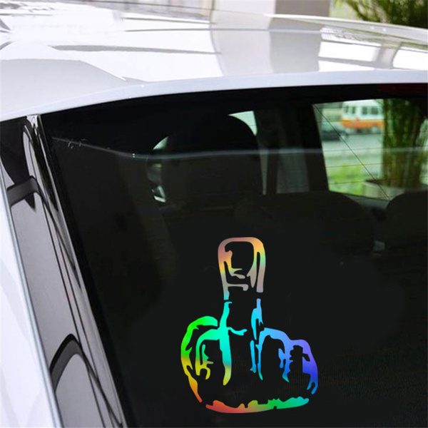 Middle Finger Vinyl Decal Sticker Car Helmets Wall Home Glass Door ...
