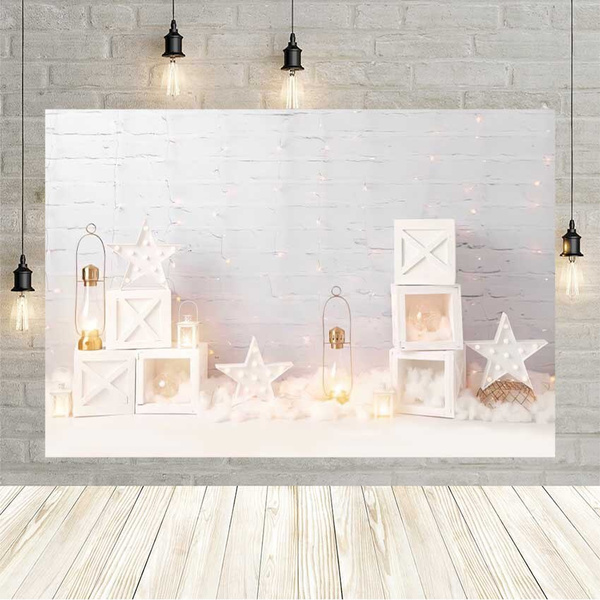 Birthday Party Photo Backdrops White Brick Wall Twinkle Little Star ...