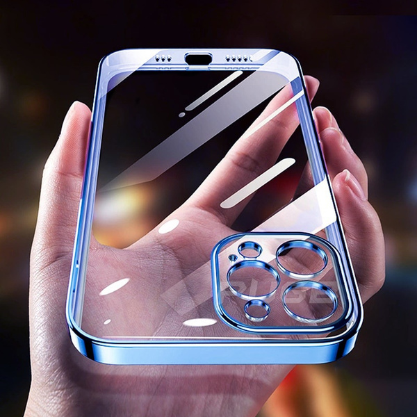 Luxury Transparent Square Frame Plating Case for iPhone 12 11 Pro Max ...