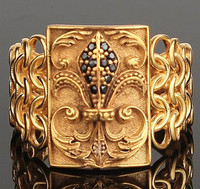 Overlord Men's Fashion Ring Luxury Hollow Carved Black Zircon Ring ...