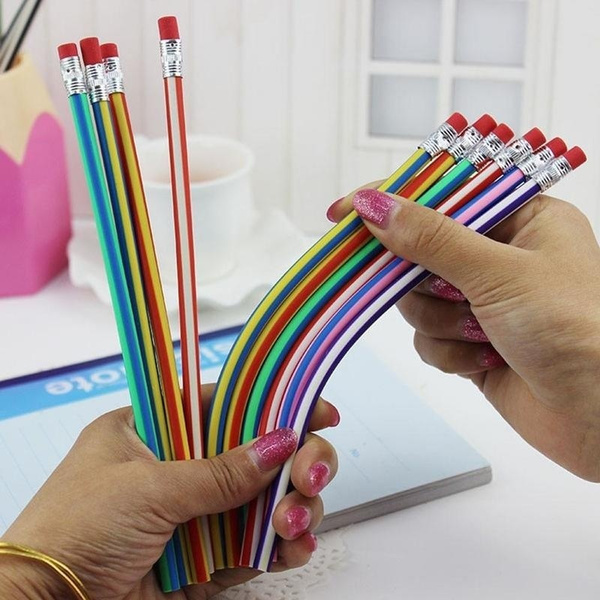 6pc Random Color Non-broken Writing Pen Bendable and Folding Soft ...