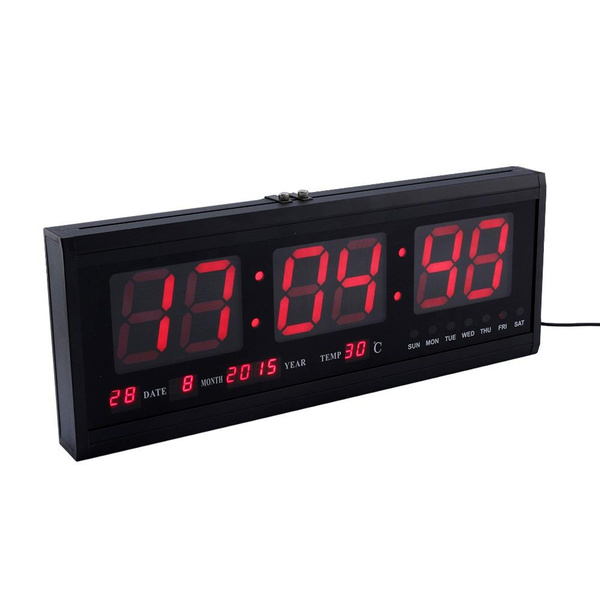 LED Digital Clock Modern LED Digital Wall Clock/Calendar Timer Display ...