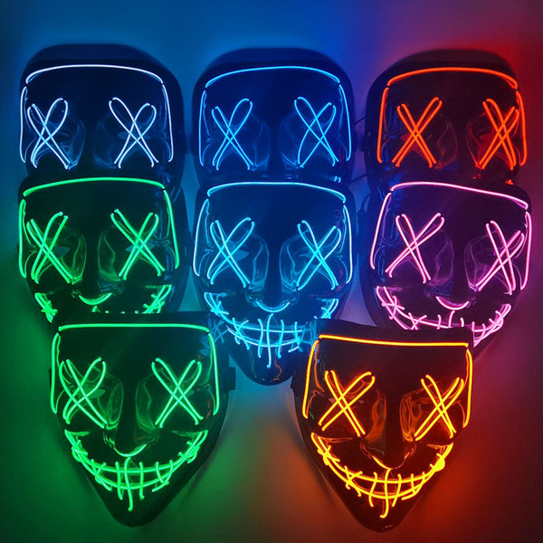 Halloween LED Mask Cosplay Glowing Masks Masque Masquerade Masks Neon ...