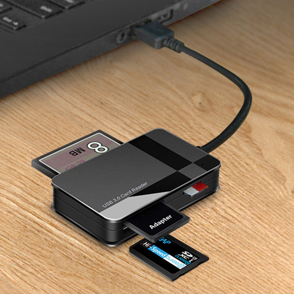4 in 1 USB 3.0 Multi-Card Reader CF SD TF(Micro-SD) MS Memory Cards ...
