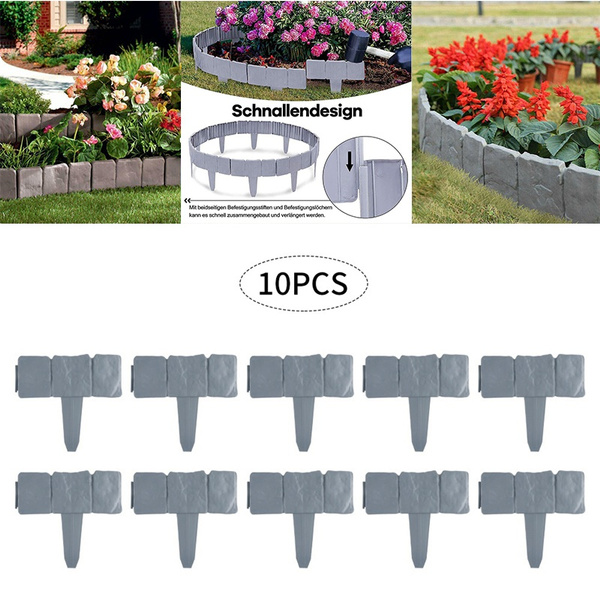 Garden Fence Border Folding Landscape Gray Flower Fence-Path Garden ...
