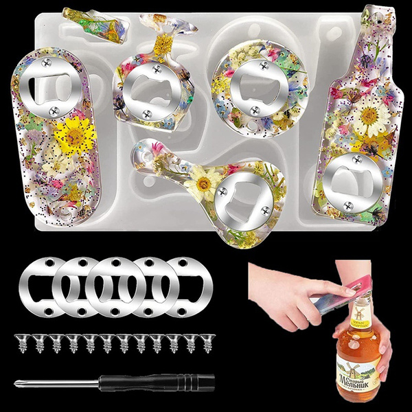 Diy Crystal Resin Epoxy Beer Spanner Kit Epoxy Bottle Opener Mold ...