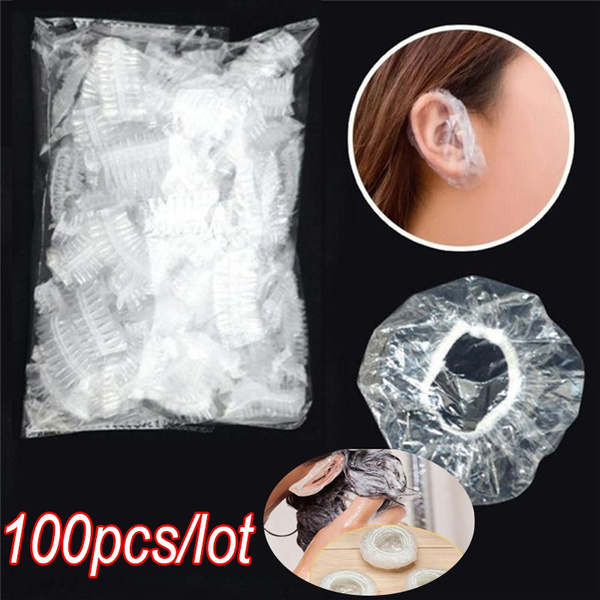 100pcs/lot Disposable Ear Cover Pretty Pro Hair Salon Clear Earmuffs ...