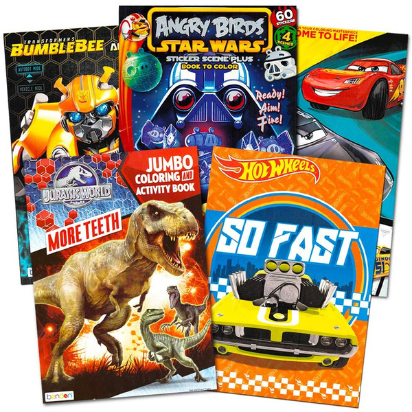 Coloring Books for Boys Super Set ~ Bundle Includes 5 Books and Race ...