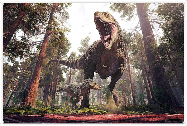 Jurassic Dinosaur World Park Banner Backdrop Dino T-REX Theme Tropical ...