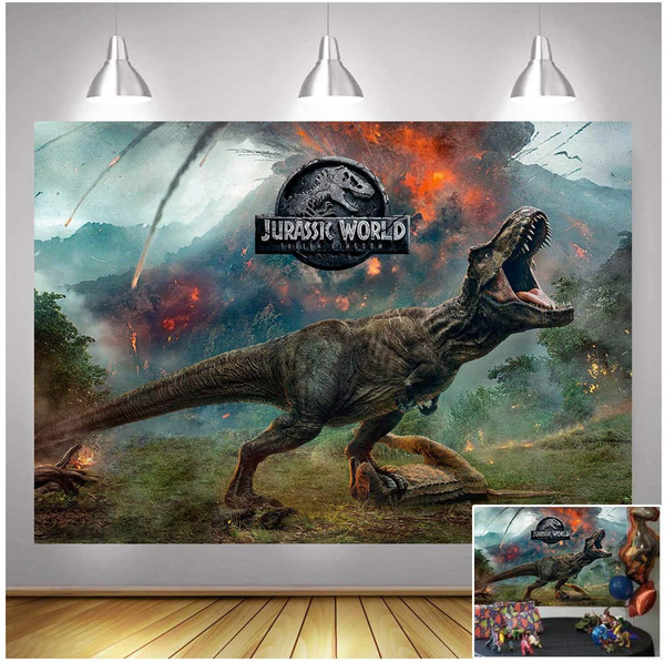 Jurassic World Photography Backdrops 7X5ft Vinyl Dinosaur Park Volcano ...