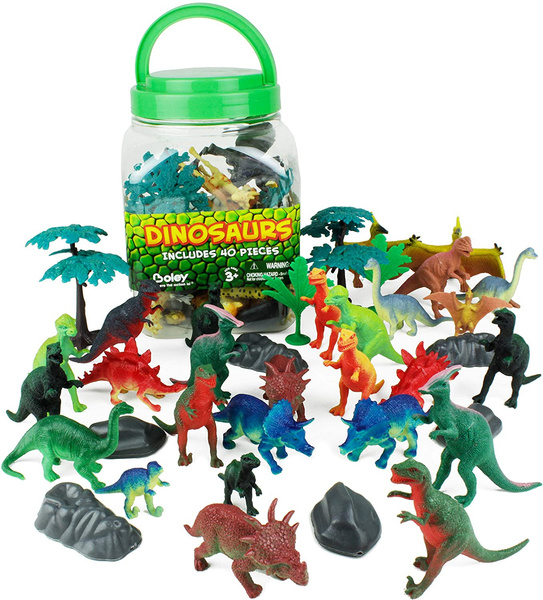 Boley 40Piece Big Bucket Toys-Tub of Educational Dinosaur Toy Playset ...