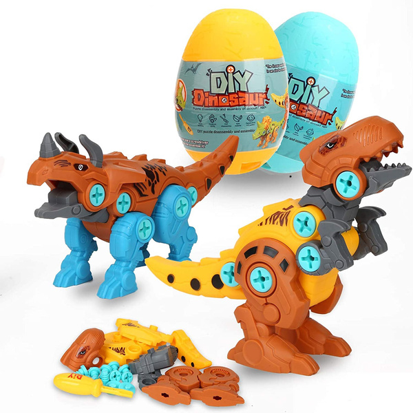 Take Apart Dinosaur Toys, 2 Pack Dino Building Toy Set with Tools, DIY ...