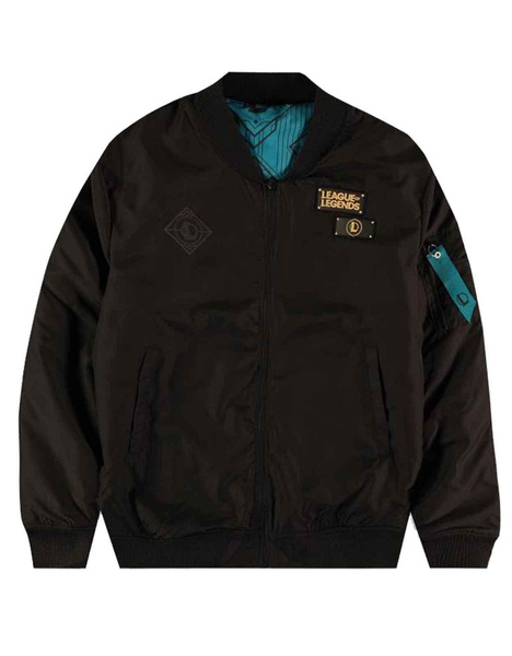 League Of Legends Bomber Jacket Logo new Official Mens Black Zipped | Wish