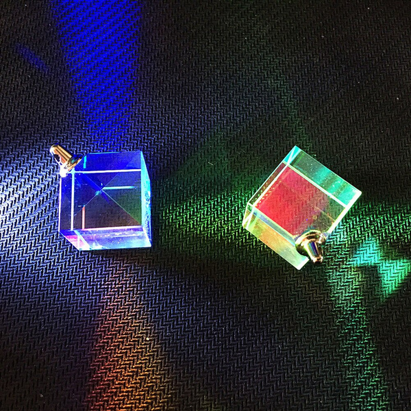 Dichroic Glass 20mm Rainbow Prism Six-Sided Bright Light Combine Laser ...