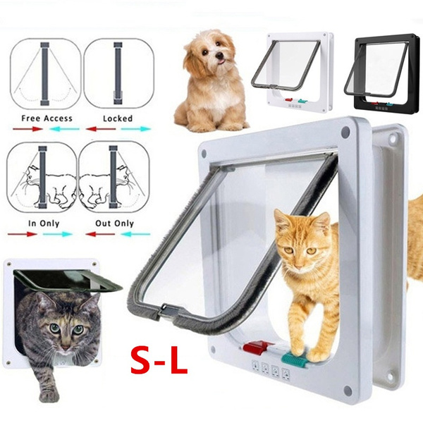 2021 Newest Dog Cat Flap Door with 4 Way Security Lock Flap Door for ...