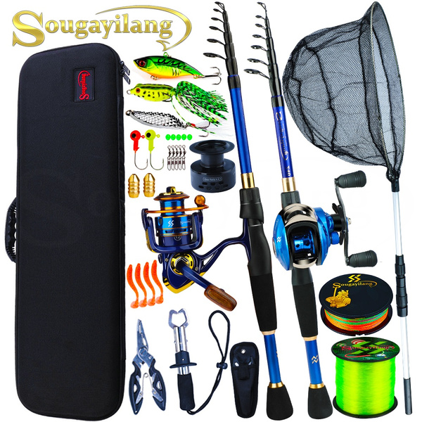 SOUGAYILANG Fsihing Rods and Reels Combo 1.8M-2.4M Travel Telescopic ...