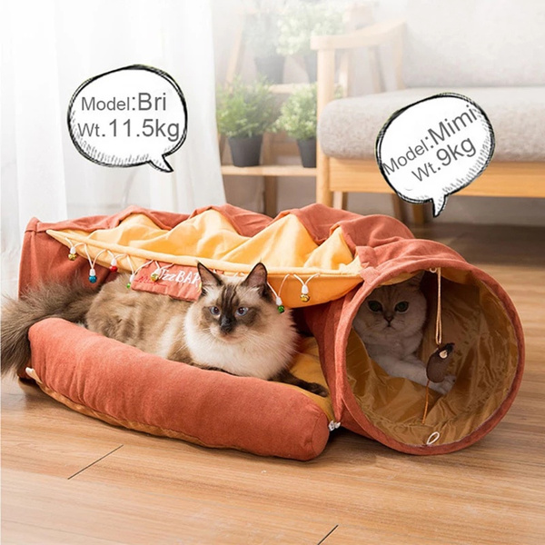 Pet Furniture Cat Bed Tunnel Collapsible Removeable Cat Tunnel Tube Pet ...