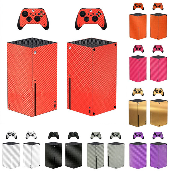Red Gold Black Carbon Fiber Skin Sticker Decal Cover for Xbox Series X ...