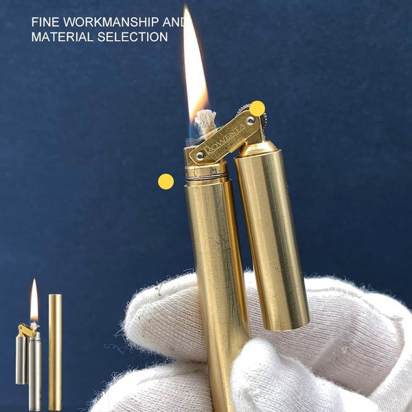 Retro lighter cylindrical mini thin nunchaku lighter grinding wheel ...