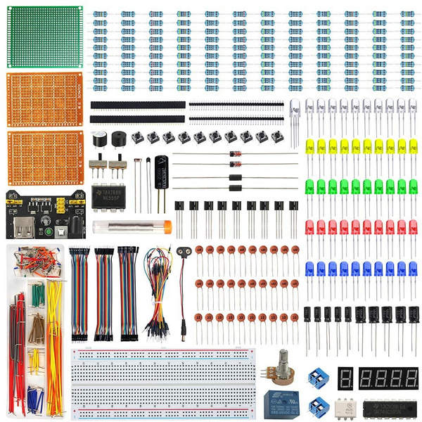 Upgraded Electronic Starter Kit with Breadboard Jumper Wires PCB ...