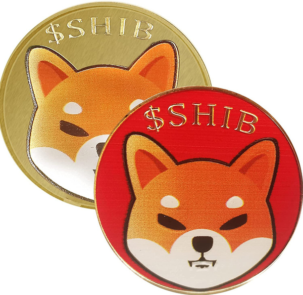 2PCS Shiba Inu Coin, Pure Gold Color Physical Shiba Coin in Protective ...