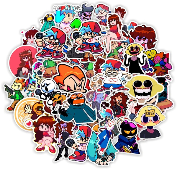 Friday Night Funkin Re-adhesive Waterproof Stickers Children's Anime ...