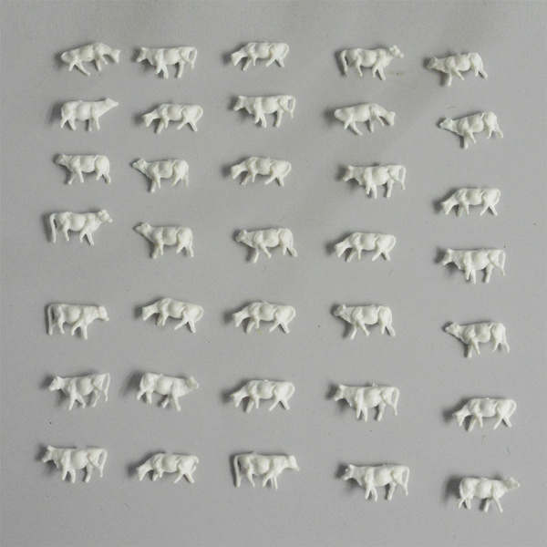 30pcs Model Simulation Farm Animals Miniature Unpainted Cows HO N Scale ...