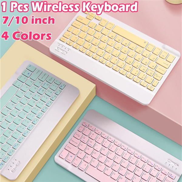 1Pc 7/10 inch Mini Portable Colorful Wireless Keyboard Bluetooth ...