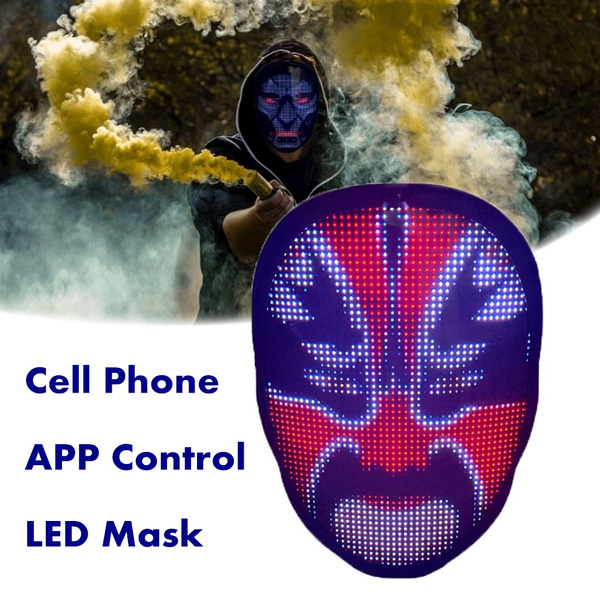 Costume Props Neon Led Luminous Joker Mask Carnival Festival Light Up ...