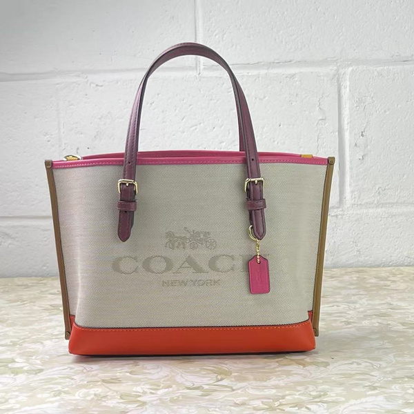 COACH C4085 MOLLIE TOTE 25 IN COLORBLOCK NATURAL/MANGO MULTI | Wish