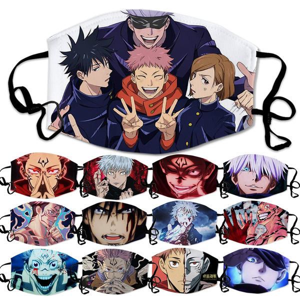 Jujutsu Kaisen Mask Adjustable Mask Soft Dust Mask Mouth Fushiguro ...