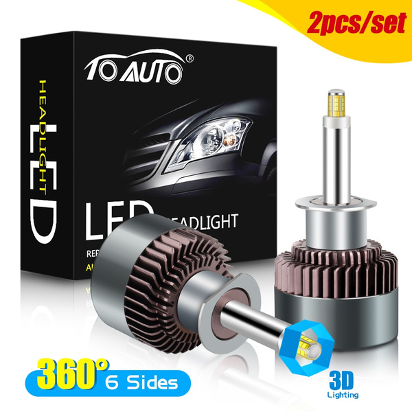 2 Pieces 6 Side LED Car Headlight Bulb 20000LM H7 360 H1 LED H11 H8 9005 HB3 9006 HB4 9012 6000K ...