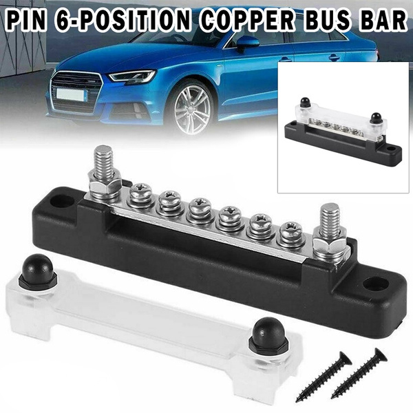 12V 150A 6 Way Bus Bar Auto & Marine Power Distribution Earthing Block ...