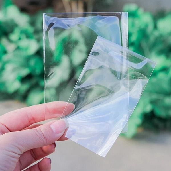 100pcs Transparent Flat Open Top Small Plastic Bags Candy Lollipop ...