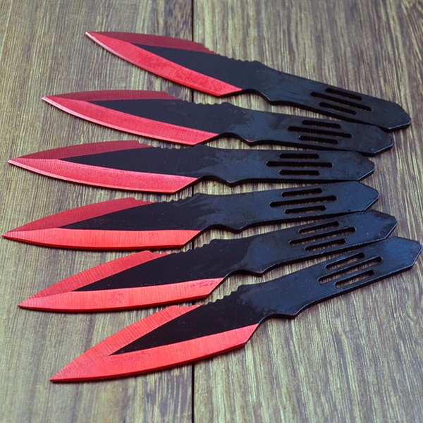 6PC set of tactical flying knife camping survival dart hunting knife ...