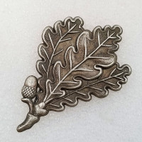 GERMAN OAK LEAF METAL CAP BADGE COPY MEDAL | Wish