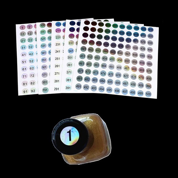 Number Sticker 1-500 Number Label Stickers Craft Nail Polish Lipstick ...
