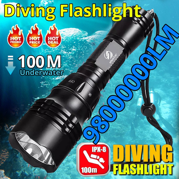 Professional Diving Light 5 Lighting Modes T6 / L2 LED Flashlight ...