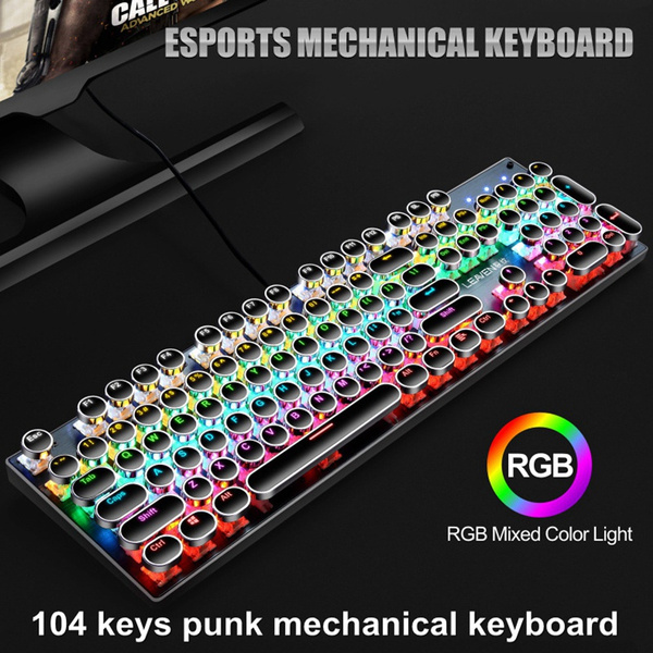 104 Keys Upgraded Gaming Mechanical Keyboard Backlit Typewriter ...