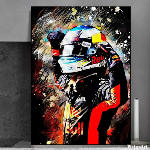 Abstract F1 Racer Posters Daniel Ricciardo Canvas Painting Classic ...
