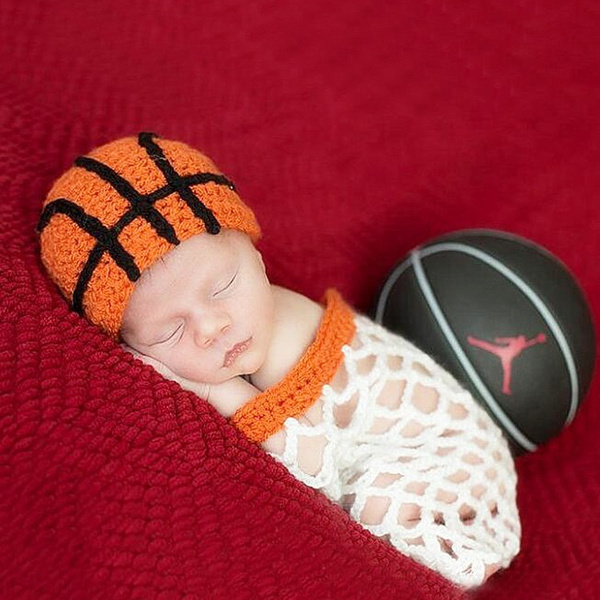 Newborn Baby Infant Knitting Woolen Basketball Hat Net Wrapping ...