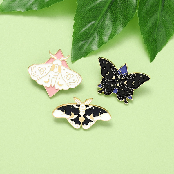 Moth Butterfly Enamel Pins Moon Phase Brooch Bag Clothes Lapel Pin Gothic Badge Jewelry | Wish