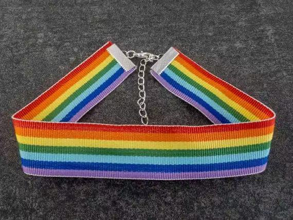 Gay Pride Choker, Pride Choker, Rainbow Choker, Lesbian Choker, Gay ...