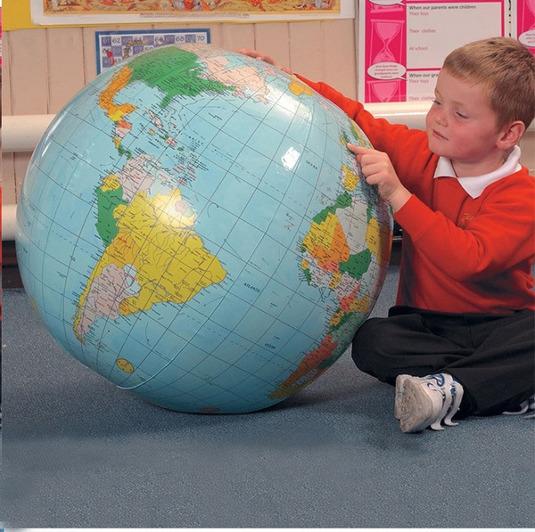 40CM Inflatable World Globe Teach Education Geography Toy Map Balloon ...