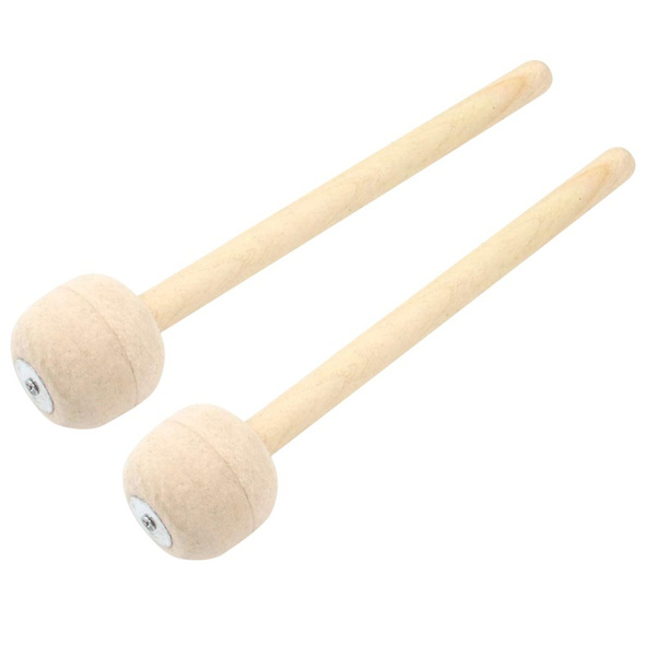 Pair of Wood-colored Wool Felt Drum Hammers with Solid Wood Handle | Wish