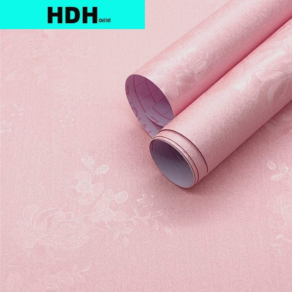 Solid Pink Wallpaper Peel and Stick Wallpaper Floral Pattern Self ...