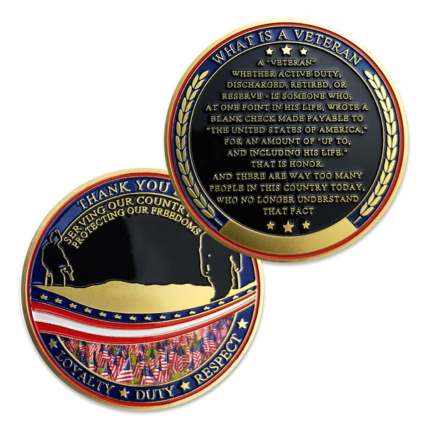 Military Veteran Appreciation Challenge Coin Thank You for Your Service ...